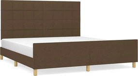 Rám postele bez matrace tmavě hnědý 160 x 200 cm textil 3125068