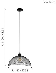 Eglo 43304 - Lustr na lanku POMPEYA 1xE27/60W/230V