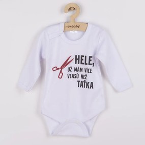 New Baby Body s potiskem Více vlasů než taťka - dárkové balení Vel. 86