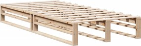 Postel s knihovnou bez matrace 90 x 190 cm masivní borovice 3323977