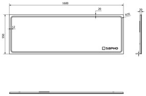 Sapho GEMINI zrcadlo s LED osvětlením 1600x550mm GM160