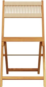 3dílný bistro set béžový polypropylen a masivní dřevo 3281759