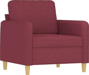 vidaXL 3dílná sedací souprava s poduškami textil [3202060] Barva: vínová červená