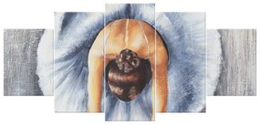 Gario Ručně malovaný obraz Baletka v modrém - 5 dílný Rozměry: 150 x 70 cm