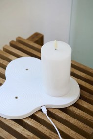 Nabíjecí podložka pro 3 LED dobíjecí svíčky, bílá