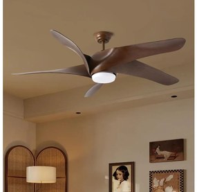 ZEVENTI - LED Stropní ventilátor LUCCA LED/18W/230V Wi-Fi Tuya hnědá + DO ZEV005