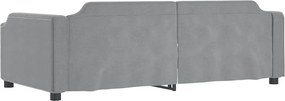 Válenda s přistýlkou a zásuvkami světle šedá 100x200 cm textil 3197675