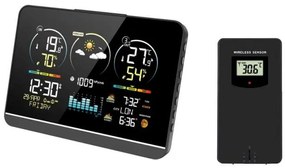 JVD Černá digitální rádiem řízená meteorologická stanice JVD RB3409