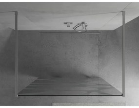 Mexen Kioto, průchozí sprchová zástěna 100 x 200 cm, 8mm sklo čiré/bílý vzor, 2x chromová stabilizační rozpěra, 800-100-002-01-97