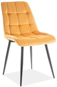 Jídelní židle CHIC — kov, látka, černá / více barev Žlutá