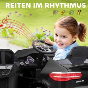 HOMCOM dětské autíčko Mercedes-Benz AMG GLA45 licencované elektrické autíčko s dálkovým ovládáním MP3 bezpečnostní pásy pro 37-60 měsíců Černá | Aoso…