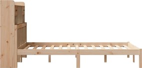 Postel s knihovnou bez matrace 135 x 190 cm masivní borovice 3322331