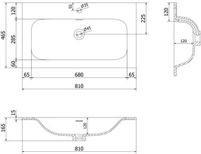 Mexen Rivel, koupelnová skříňka 80 cm s umyvadlem Vela, 1 zásuvka, drážkovaná, grafitová matná/bílá matná, 91A20-08023-1-BF66-W23M01