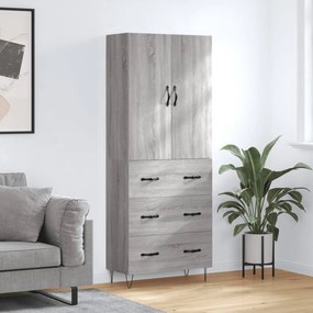 Skříň highboard šedá sonoma 69,5 x 34 x 180 cm kompozitní dřevo 3198087