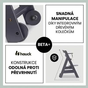 Hauck Beta+ B dřevěná židle, Dark Grey