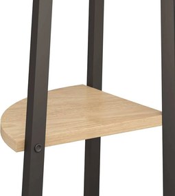 5patrová rohová police světle hnědá a černá 45,5x31,5x180 cm 336394