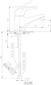 Sapho, KID stojánková umyvadlová baterie bez výpusti, barvy/chrom, KD02