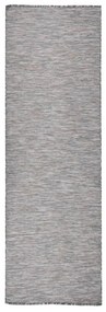 Venkovní hladce tkaný koberec 80x250 cm hnědý a modrý 340814