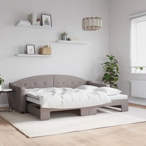 Válenda s přistýlkou taupe 80 x 200 cm textil 3197528