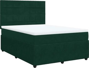 Box spring postel s matrací tmavě zelená 160x200 cm samet 3292385