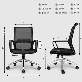 Tresko Kancelářská ergonomická židle BS203 Černá