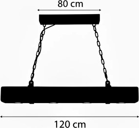 Lustr z trámu WOOD 120 cm 4xE27