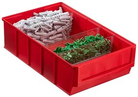 Allit Plastový regálový box ShelfBox typ D - 183 x 300 x 81 mm, 8 ks, červený
