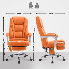 Kancelářská židle Pacific s masážní funkcí V2 – oranžová