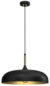 Závěsné svítidlo Lincoln, 1x zlaté/černé kovové stínítko, (fi 45cm), b/g