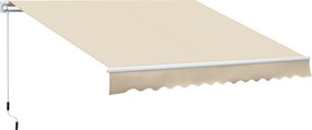 Outsunny Ruční Výsuvná Markýza 350x250 cm - Balkonová Markýza s Voděodolným a Antiv UV Kovovým Kličkem | Aosom