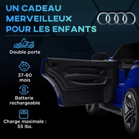 HOMCOM Elektrické dětské vozidlo 12 V - dálkové ovládání rodiči - zvukové efekty, světelné efekty - Audi RS E-tron GT modrá
