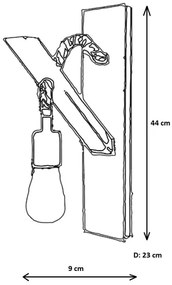 Nástěnné svítidlo AHSAP 1xE27/40W/230V borovice ořech