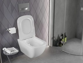 Mexen Timo, závěsná WC mísa 555x370x335 mm, Rimless Tornádo, bílá lesklá, 3365XX00T