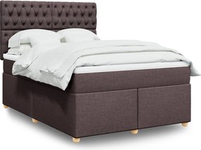 Box spring postel s matrací tmavě hnědá 140x190 cm textil 3291285