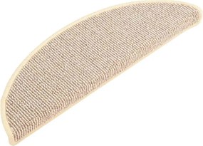 Schodové rohože 15 ks 56 x 17 x 3 cm bílé a hnědé, půlkulaté 149852
