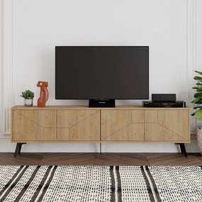 KALUNE DESIGN dřevěný TV stolek DUNE hnědý 50x180 cm 855DTE3095