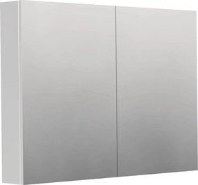 INTEDOOR Zrcadlová skříň BEE, 2 dveře, el. zásuvka, IP44, š. 100cm, bílá lesk