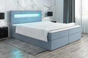 KF, MALONE 200x200 cm kontinentální postel boxspring s led osvětlením