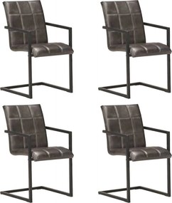 vidaXL Konzolové jídelní židle 4 ks pravá kůže [3067130] Barva: tmavě hnědá