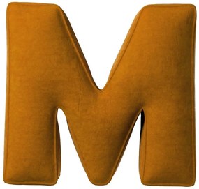 OnaDnes -20% Yellow Tipi Cihlově oranžový sametový polštář písmeno M 40 cm