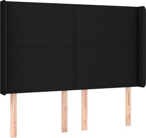 Box spring postel s matrací a LED černá 140x190 cm textil 3138711