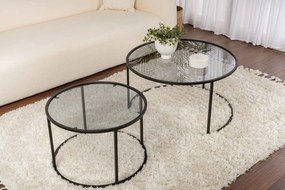 Sada konferenčních stolků Tasheika 80 cm černá / šedá