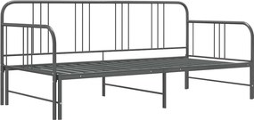 Rám vysouvací postele/pohovky šedý kovový 90 x 200 cm 324754