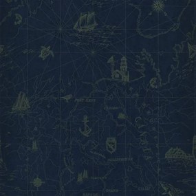 Tapeta SEARSPORT MAP - ROYAL, kolekce SIGNATURE ISLESBORO