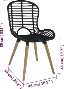 vidaXL Jídelní židle 4 ks přírodní ratan [246808] Barva: Hnědá