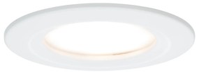 Paulmann 93869 Premium LED Slim Coin Satin, zápustná bodovka 1x6,8W LED 2700K stmívatelná, matná bílá, prům. 7,8cm, IP44