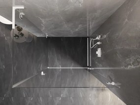 Mexen Lunar-B L pravý výklopný sprchový kout 100 x 70 cm, čiré sklo, bílá, 832L-100-070-20-00-P