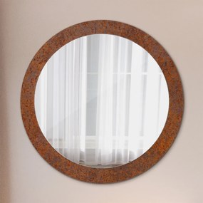 Kulaté dekorativní zrcadlo Rezavý kov fi 80 cm