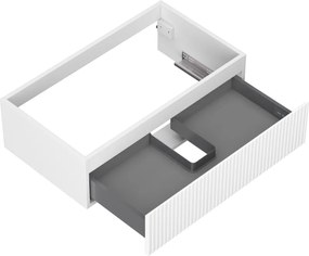 Mexen Rivel, koupelnová skříňka 80 cm, 1 zásuvka, drážkovaná, bílá matná, 91A20-08023-1-BF01