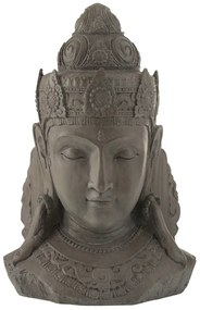 Šedá dekorativní soška hlavy Buddha L - 57*40*85 cm